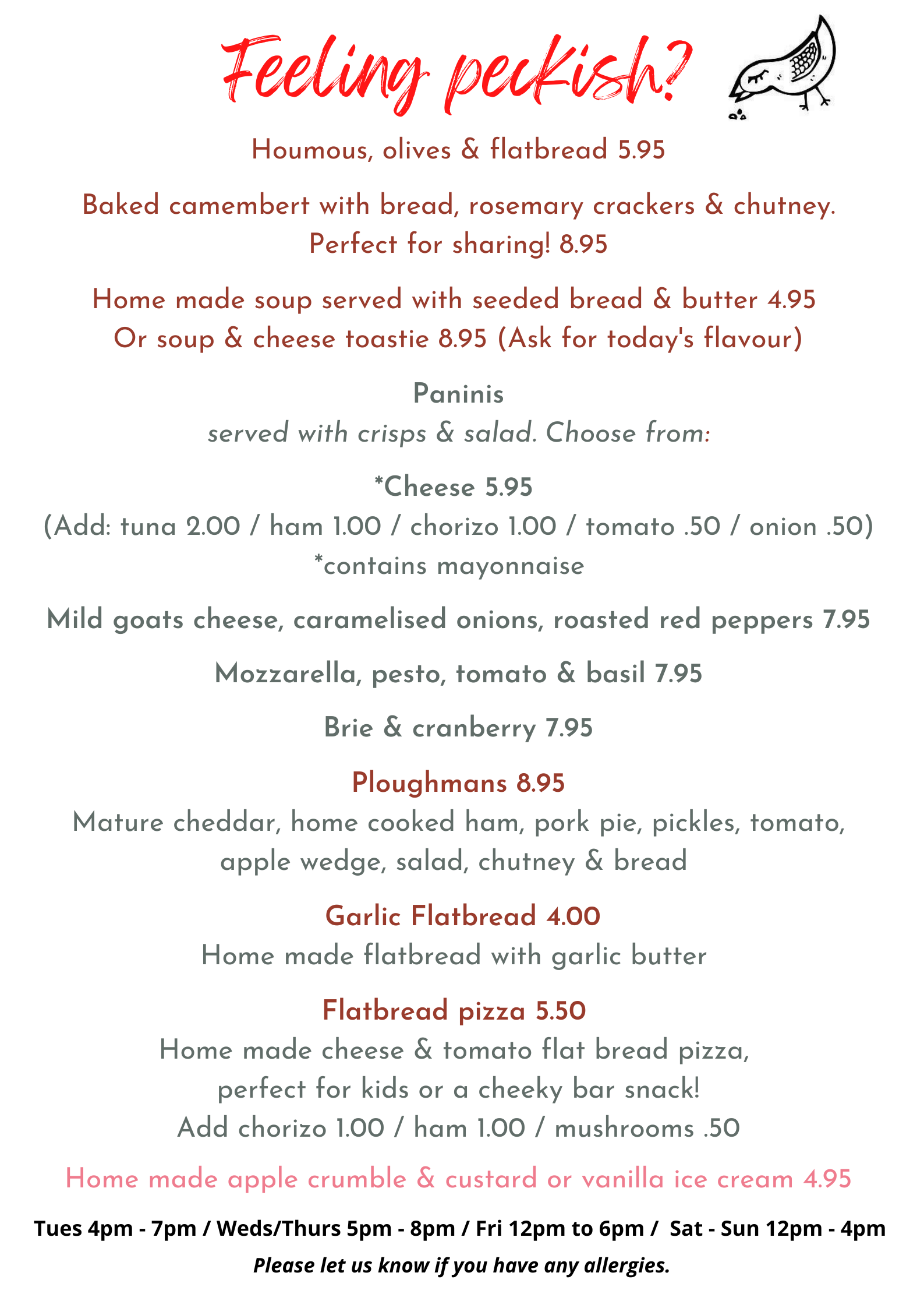 Menu – Polhill Arms